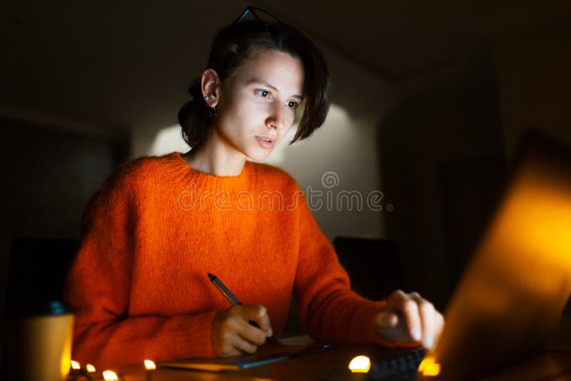 Portrait Of Smiling Designer Girl Working At Graphic Tablet On Laptop