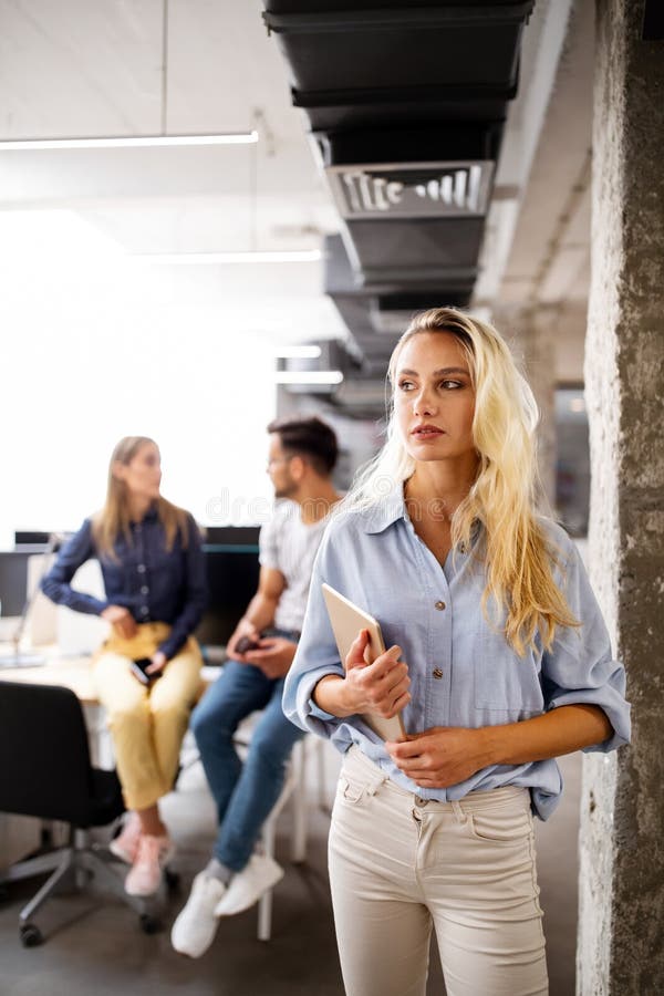 Portrait of a Smiling Designer, Student, Freelancer Business Woman ...