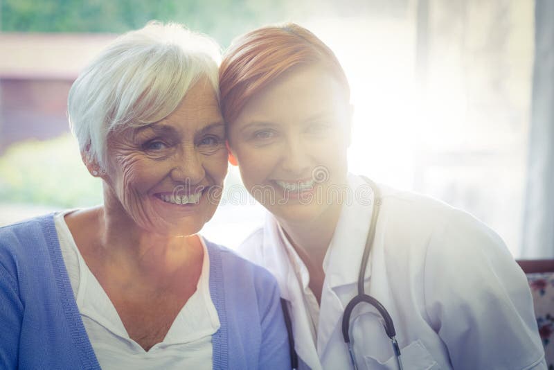 Portrait of Smiling Doctor and Patient Stock Photo - Image of expertise ...