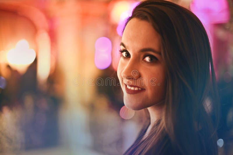 Portrait of a Smiling European Female Stock Image - Image of caucasian ...