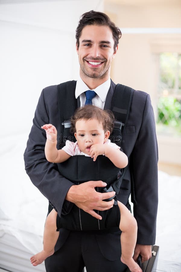 230 Portrait Smiling Father Carrying Baby Home Stock Photos - Free ...