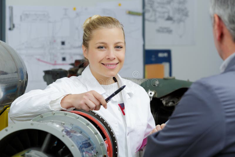 Portrait Smiling Female Engineer Wearing White Labcoat Stock Photo ...
