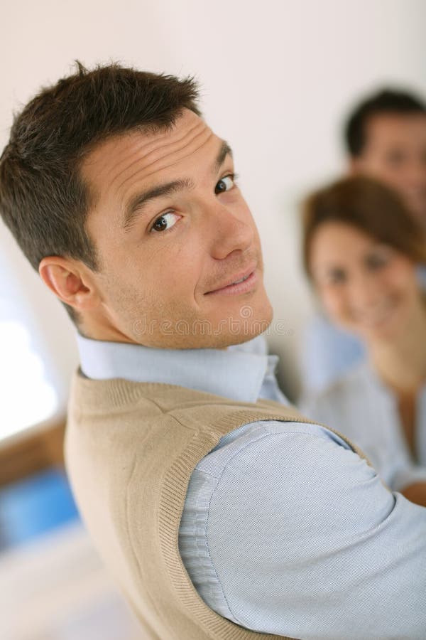 Portrait of Smiling Friendly Guy Stock Photo - Image of businessman ...