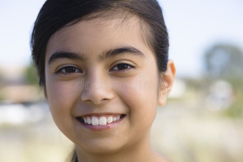 Portrait of Smiling Girl stock image. Image of childhood - 11043241