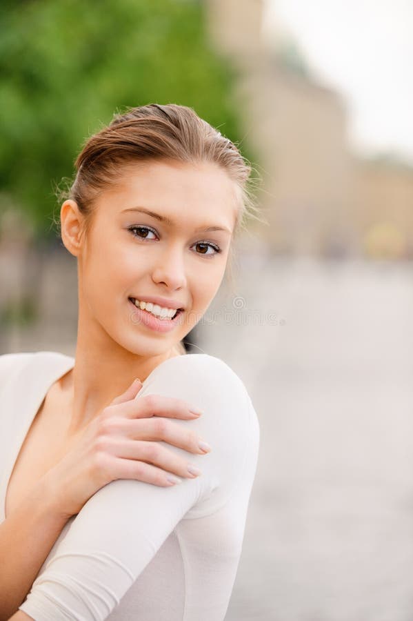 Portrait of smiling girl stock image. Image of face, joyful - 14560343