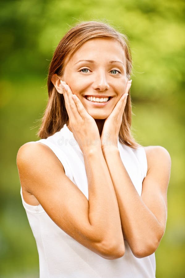 Portrait of smiling girl stock image. Image of beauty - 15983769