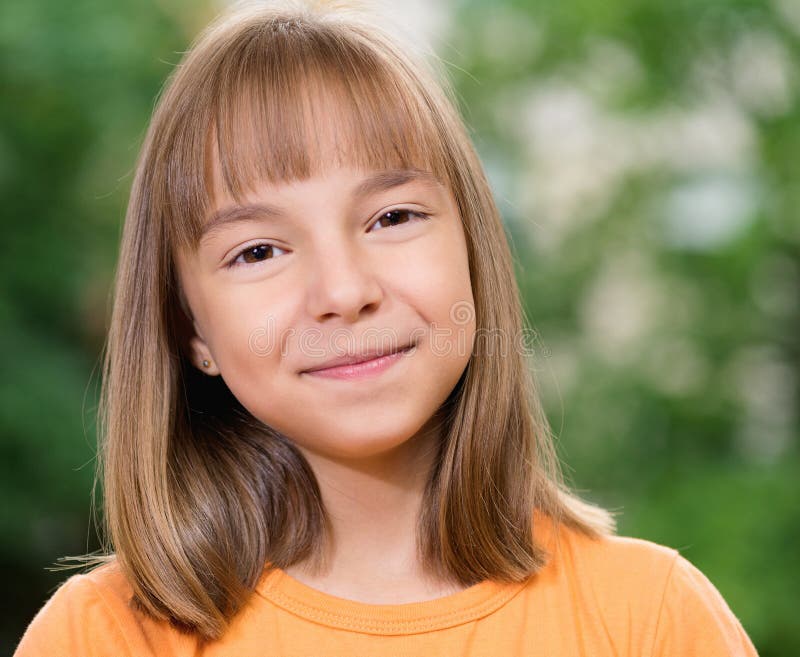 Portrait of smiling girl stock image. Image of face, female - 73562785