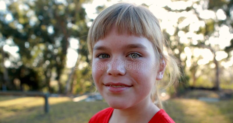 Portrait of Smiling Girl Standing in Boot Camp during Obstacle Course ...