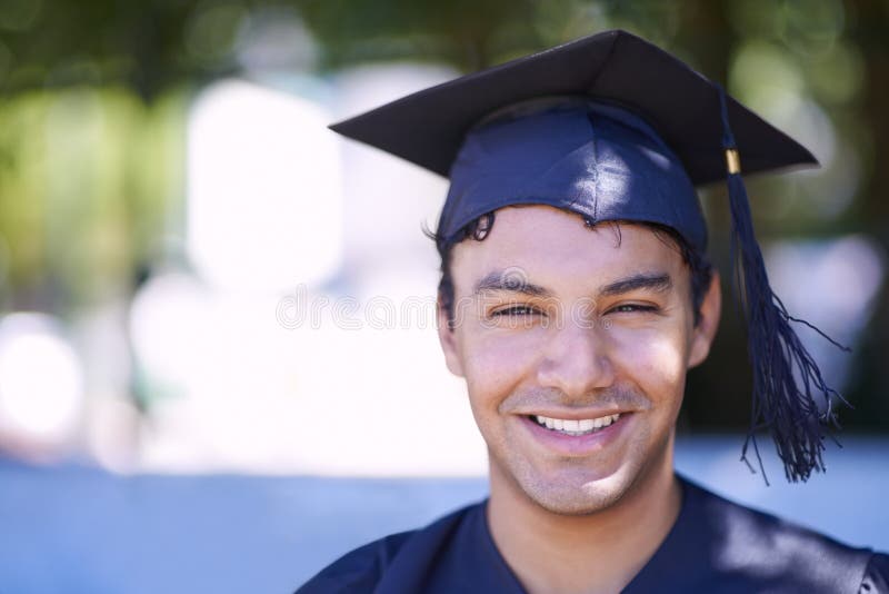 Ready for the Future. Portrait of a Smiling Graduate Man. Stock Photo ...