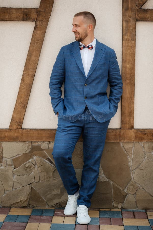 Portrait of Smiling Groom with Beard Stock Image - Image of inside ...