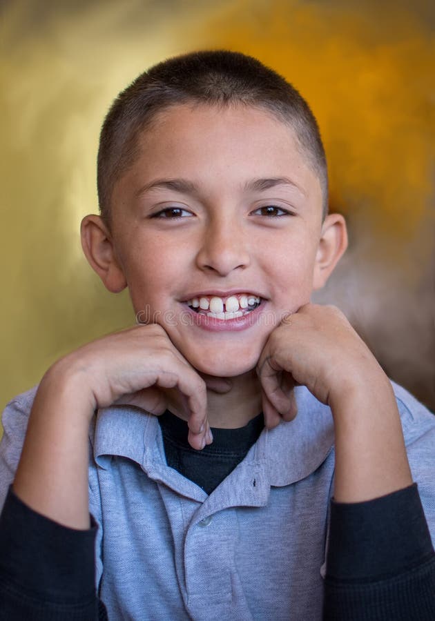 Portrait of a Smiling Hispanic Boy Stock Image - Image of closeup ...