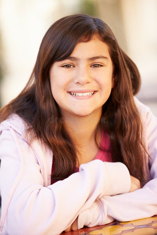 Portrait of Smiling Hispanic Girl Stock Photo - Image of people ...