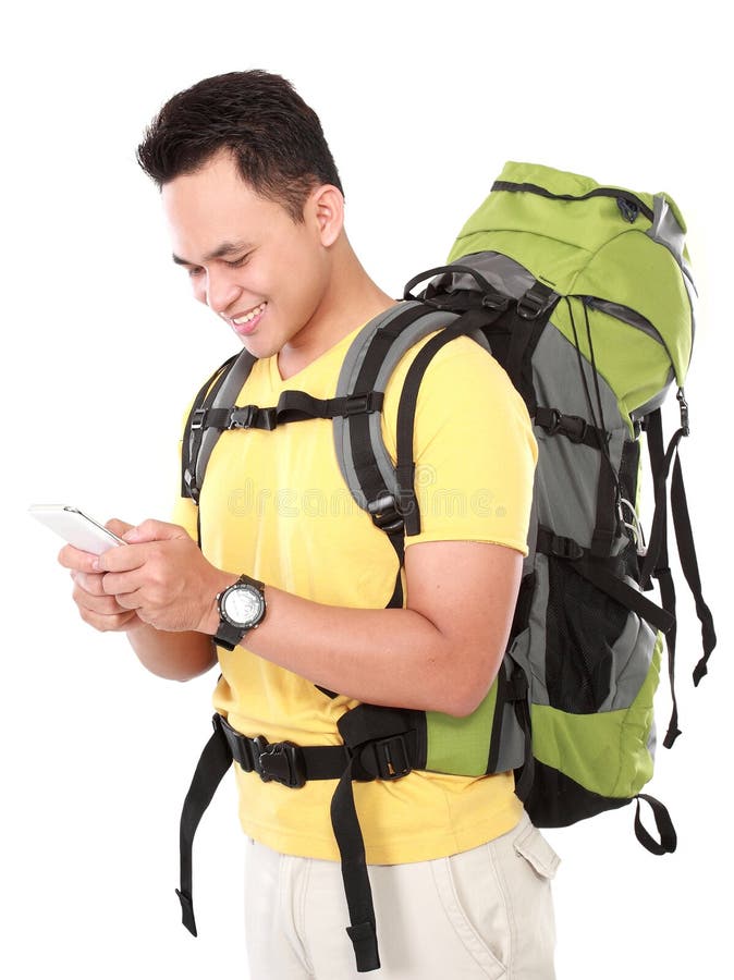 Using maps during the hike stock image. Image of mobile - 60843629