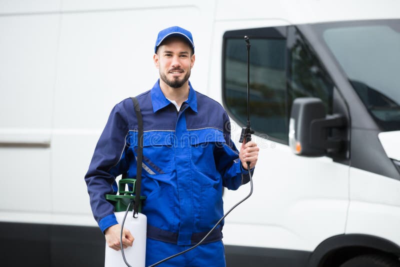 Portrait of a Smiling Male Pest Control Worker Stock Photo - Image of ...