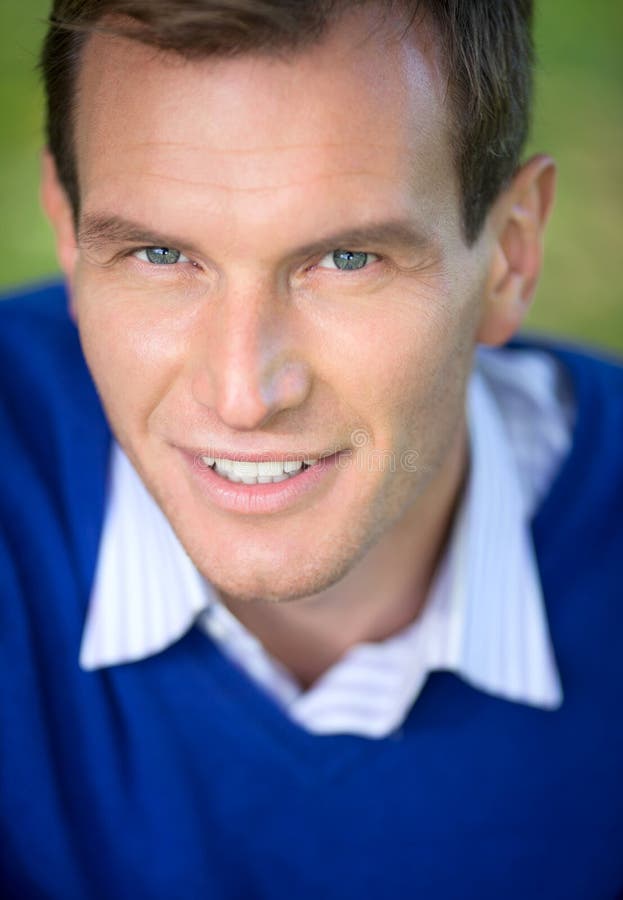 Portrait of smiling man stock photo. Image of portrait - 49927602