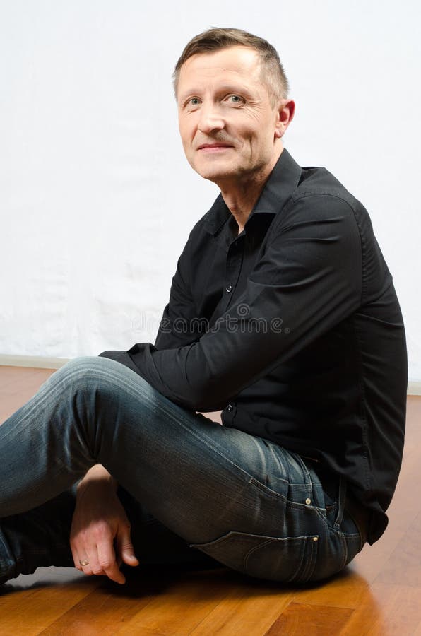 Portrait smiling man stock photo. Image of manager, wrinkles - 52167178