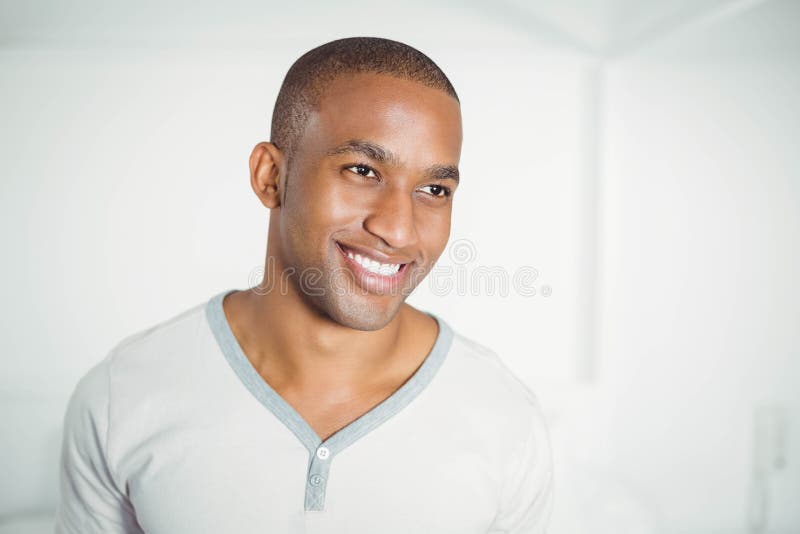 Portrait of Smiling Man Standing Stock Photo - Image of apartment ...