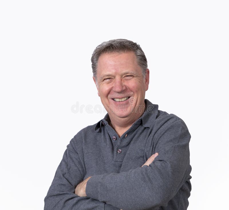 Portrait of Smiling Mature Man Stock Image - Image of smiling, happy ...