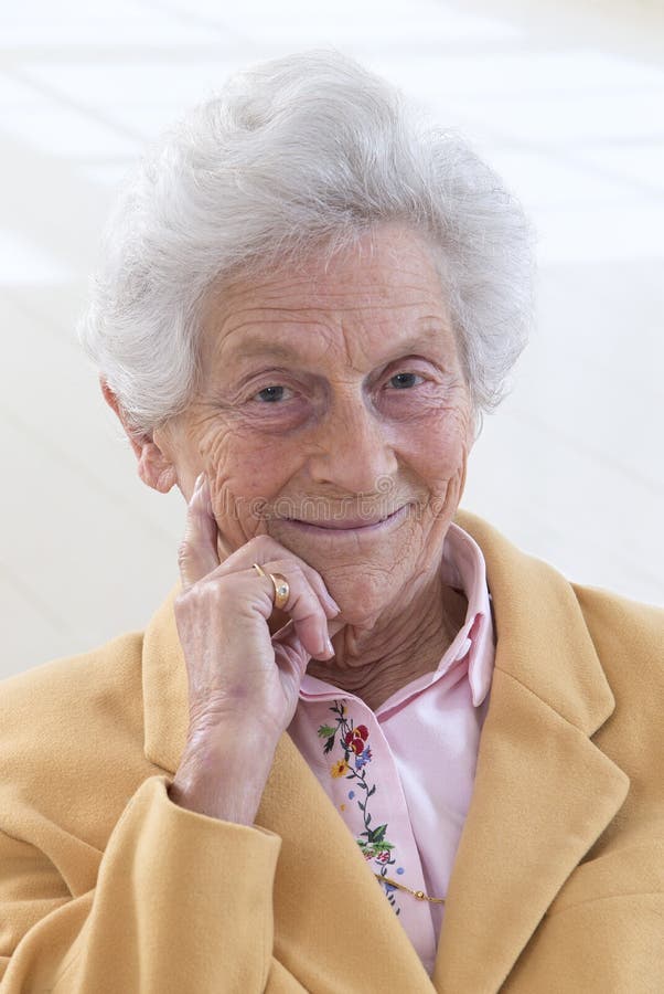 Portrait of a Smiling Old Woman Stock Image - Image of beautiful ...