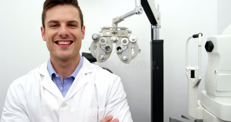 Portrait of Smiling Optometrist Stock Footage - Video of 1000fps ...