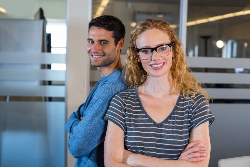 Portrait of Smiling Partners Posing Together Stock Image - Image of ...