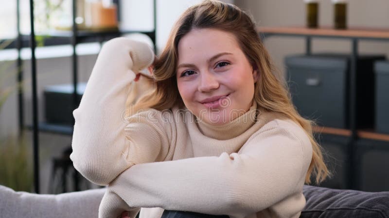 Portrait of a Smiling and Positive Woman at Home Stock Video - Video of ... Portrait of a Smiling and Positive Woman at Home Stock Video - Video of ...
