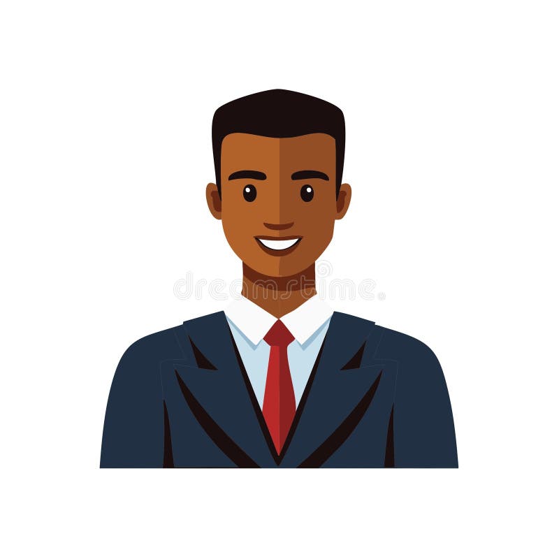 Portrait of a Smiling Professional Man Wearing a Suit and Tie Vector ...
