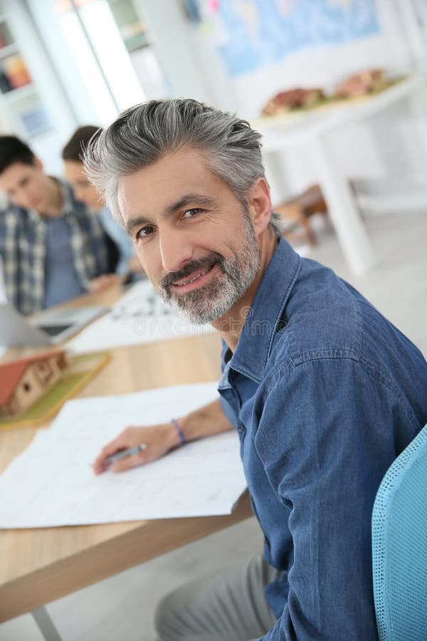 Portrait of Smiling Professor in Architecture Stock Image - Image of ...
