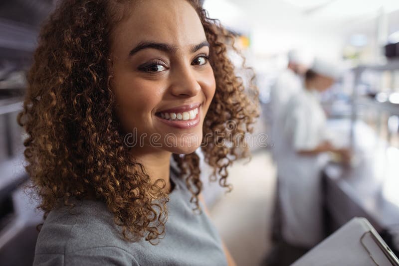 Restaurant Manager Posing in Front of Team of Staff Stock Image - Image ...