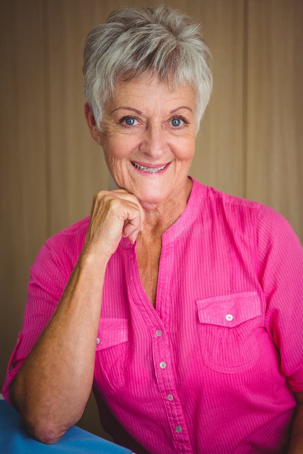 Smiling retired woman stock photo. Image of mature, person - 18108482