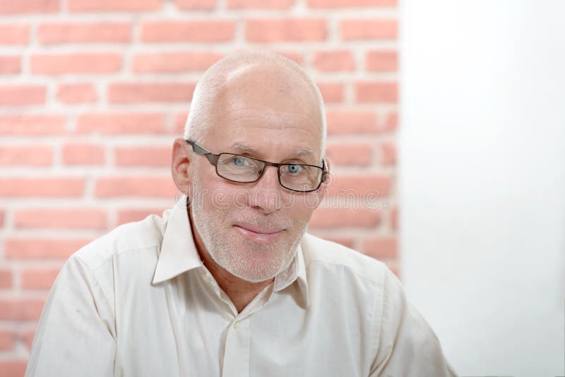Portrait of a Smiling Senior with a Beard Stock Image - Image of ...