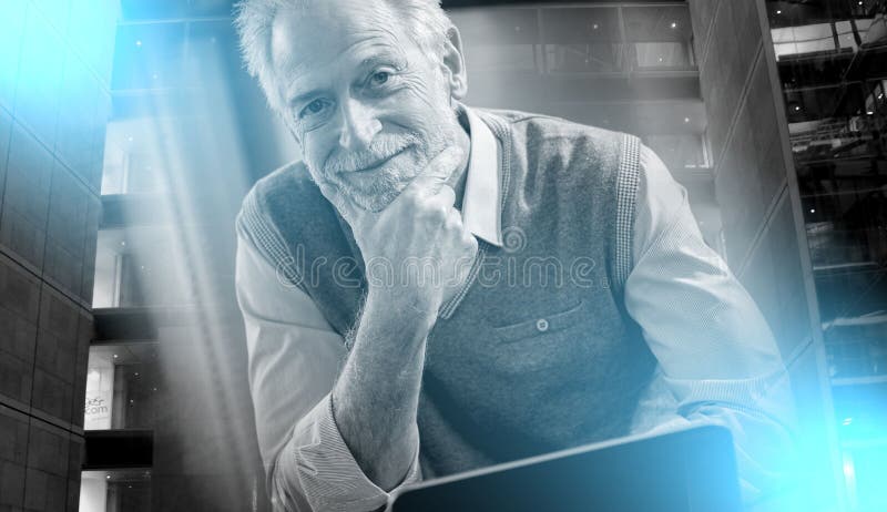 Portrait of Smiling Senior Businessman; Multiple Exposure Stock Image ... Portrait of Smiling Senior Businessman; Multiple Exposure Stock Image ...