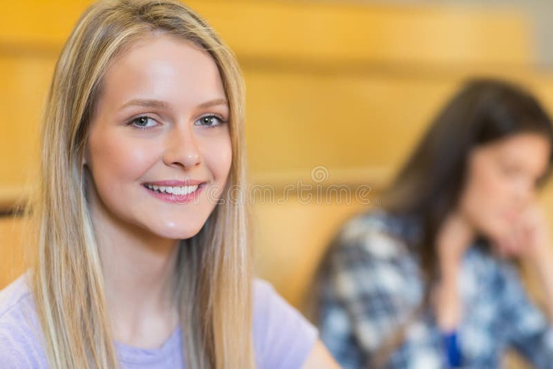 Portrait of Smiling Student in Class Stock Image - Image of school ...