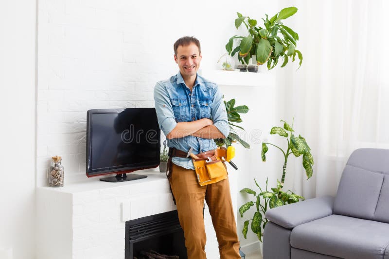 Smiling Television Reporter Standing in Front of Camera, Stock Photo ...