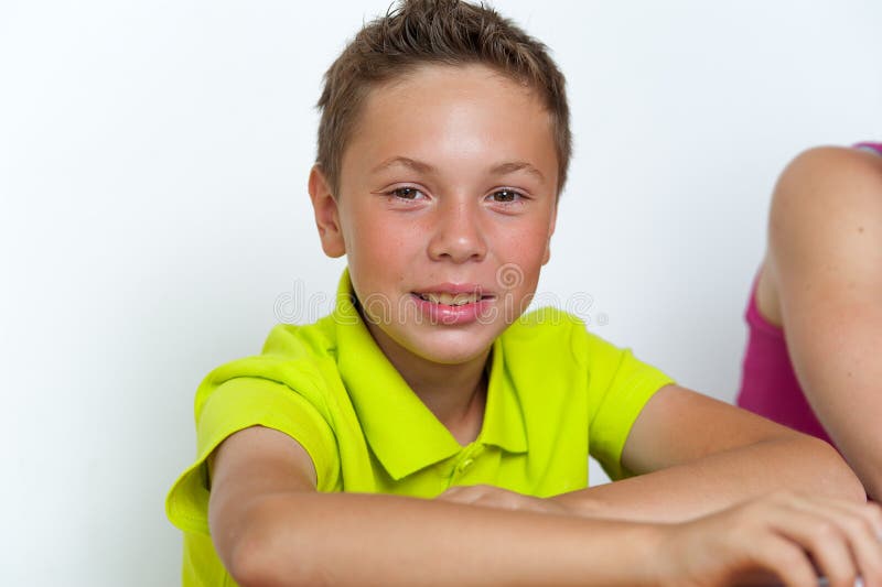 Portrait of Smiling Tween School Child Stock Photo - Image of education ...