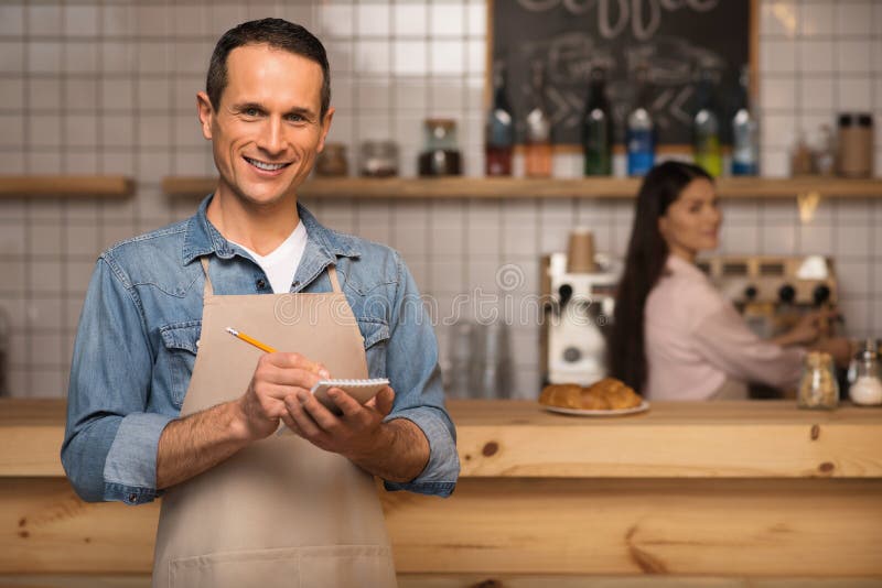 Waiter taking notes stock image. Image of european, industry - 119045587