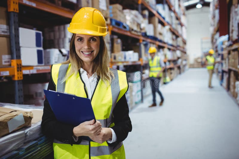 Portrait of Smiling Warehouse Manager Stock Photo - Image of warehouse ...