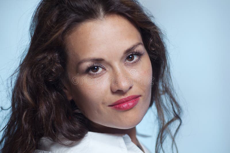 Portrait of smiling woman stock photo. Image of femininity - 50390374