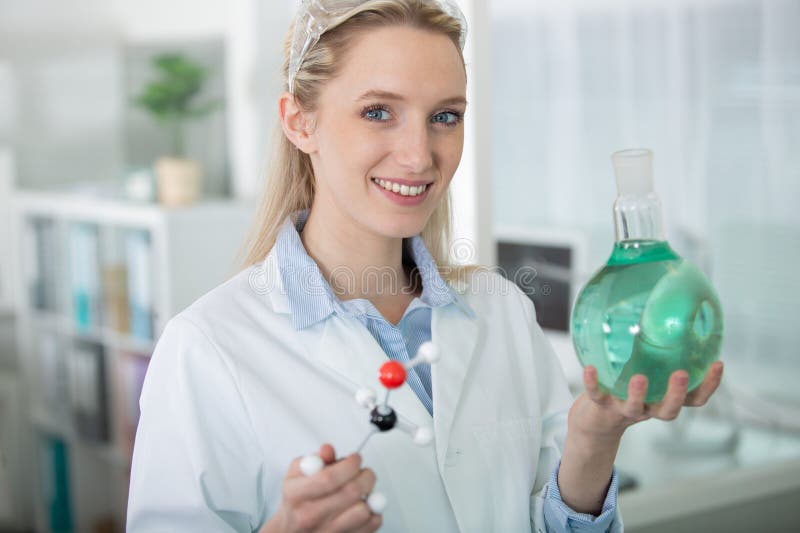 Portrait Smiling Woman in Modern Laboratory Stock Image - Image of ...