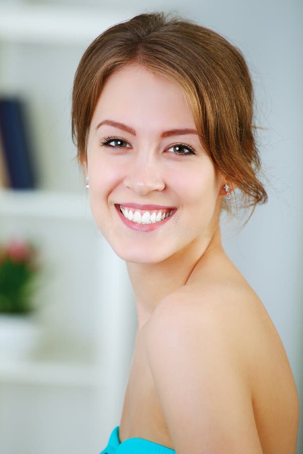 Portrait of Smiling Woman Resting Stock Photo - Image of model ...