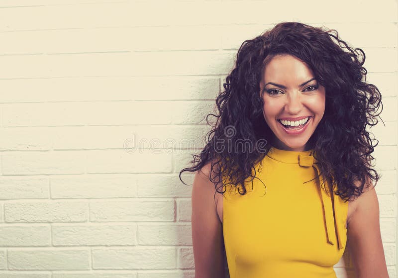 Portrait of a Smiling Woman Stock Photo - Image of hair, joyful: 87971950