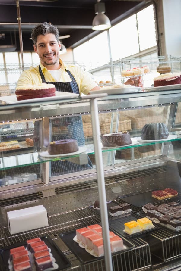 Portrait of Smiling Worker Behind the Dessert Stock Photo - Image of ...