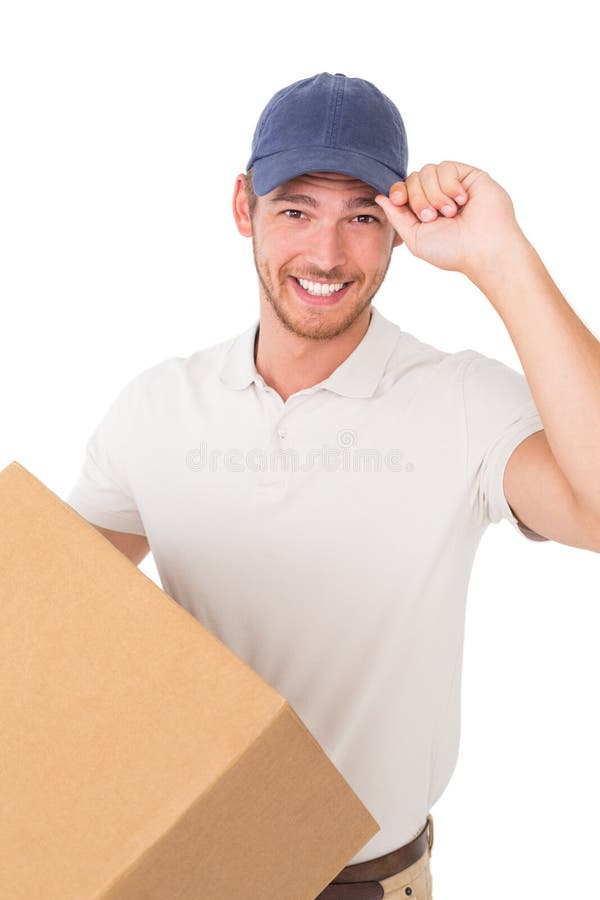 Young Delivery Man Carrying Packages Stock Image - Image of attractive ...