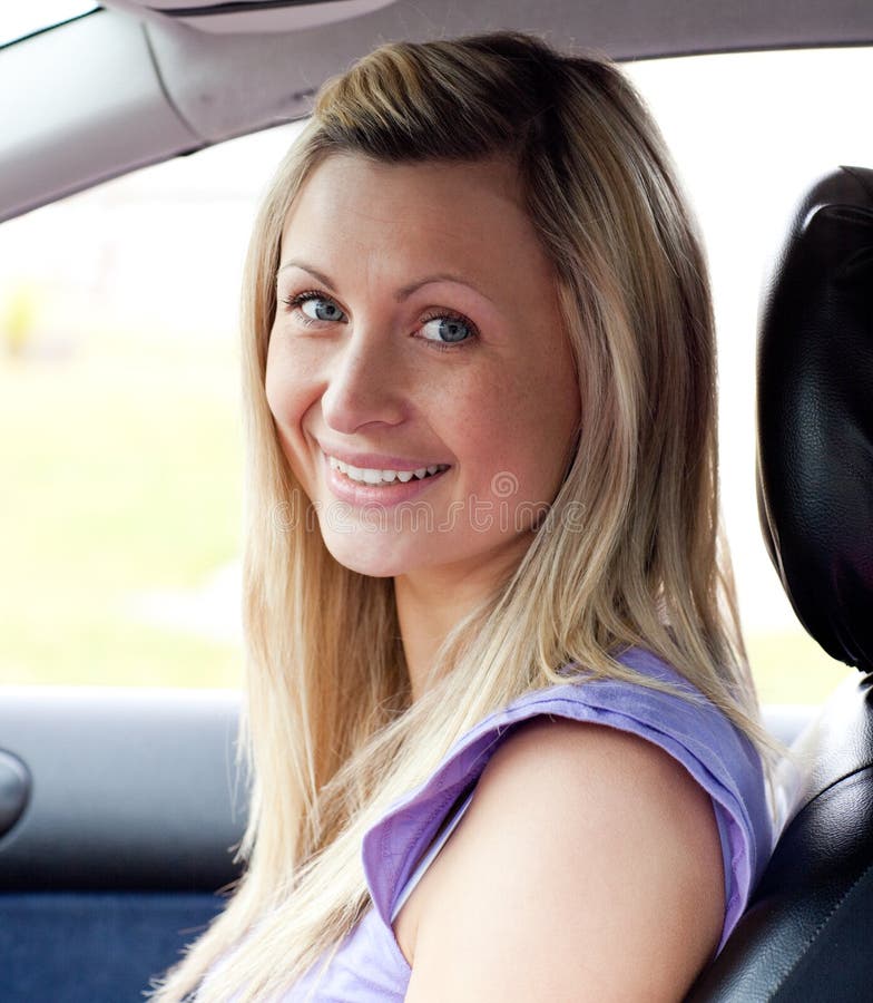 Woman Driver stock image. Image of coverage, smiling, driver - 1014033