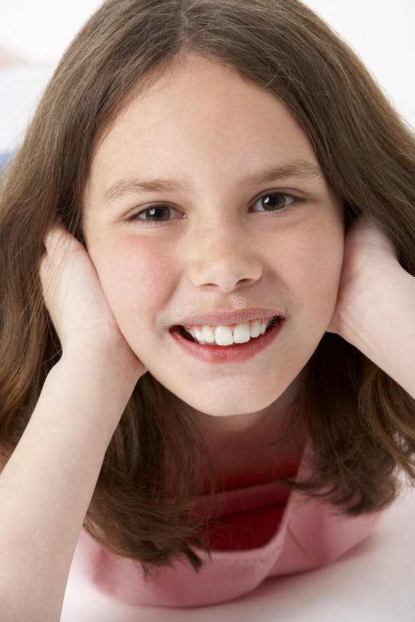 Portrait of Smiling Young Girl Stock Photo - Image of cheerful, studio ... Portrait of Smiling Young Girl Stock Photo - Image of cheerful, studio ...