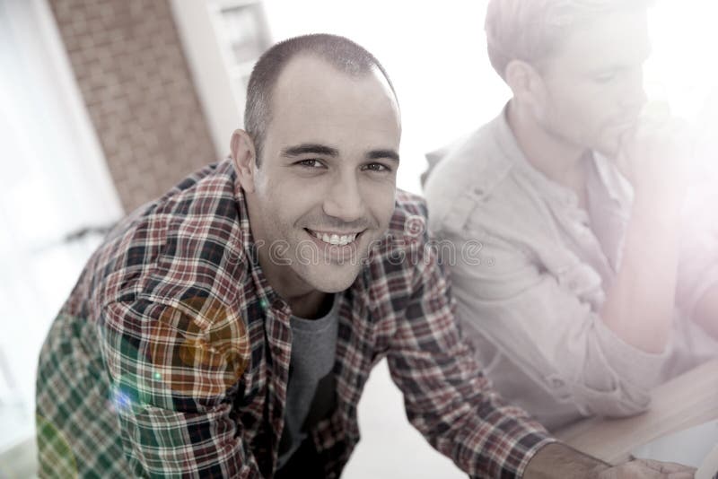 Portrait of a Smiling Young Man Stock Photo - Image of student, youth ...