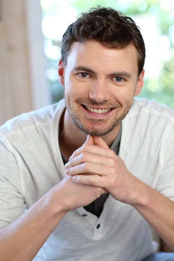 Portrait of Smiling Young Man Stock Photo - Image of caucasian ...