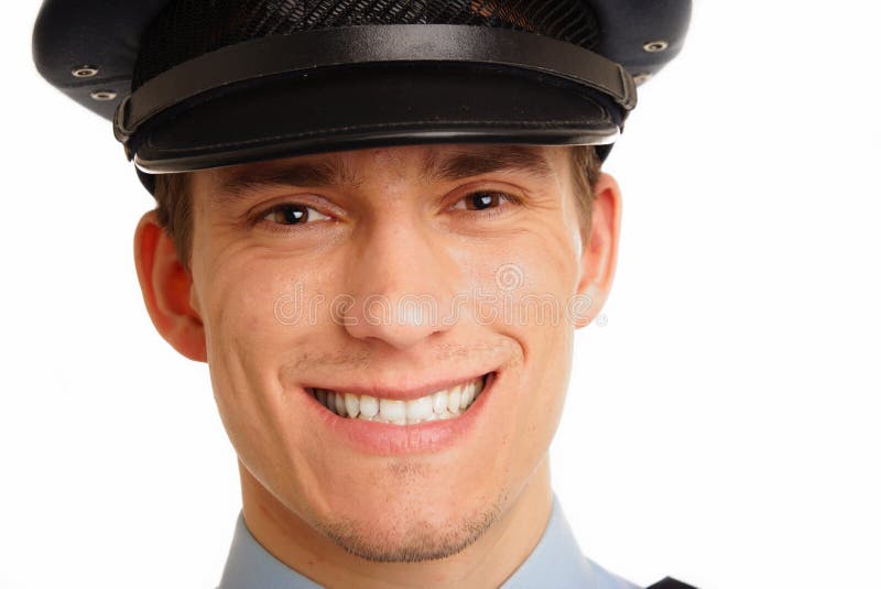 Portrait of Young Smiling Policeman Stock Photo - Image of ...