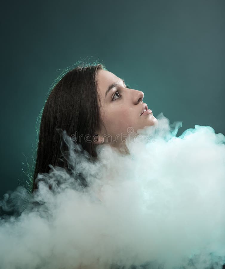 Portrait in a smoke stock photo. Image of profile, spirituality - 32809256
