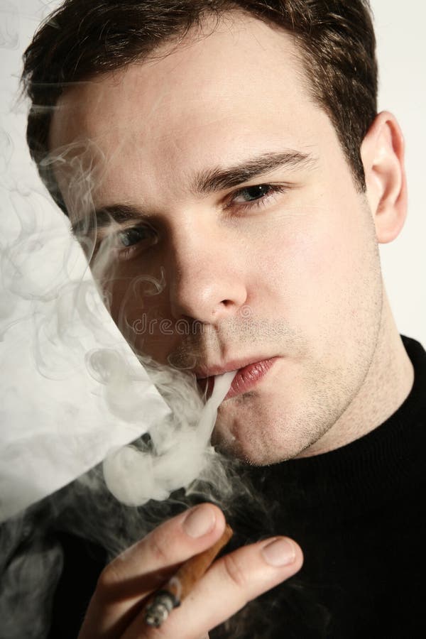 Portrait of a smoker stock photo. Image of mouth, cigarette - 3802010